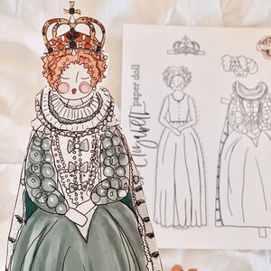 Queen Elizabeth I Paper Doll / DIY Historical Women Paper Dolls - Etsy