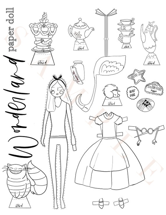 Alice In Wonderland Printable Paper Dolls Alice In Wonderland Felt