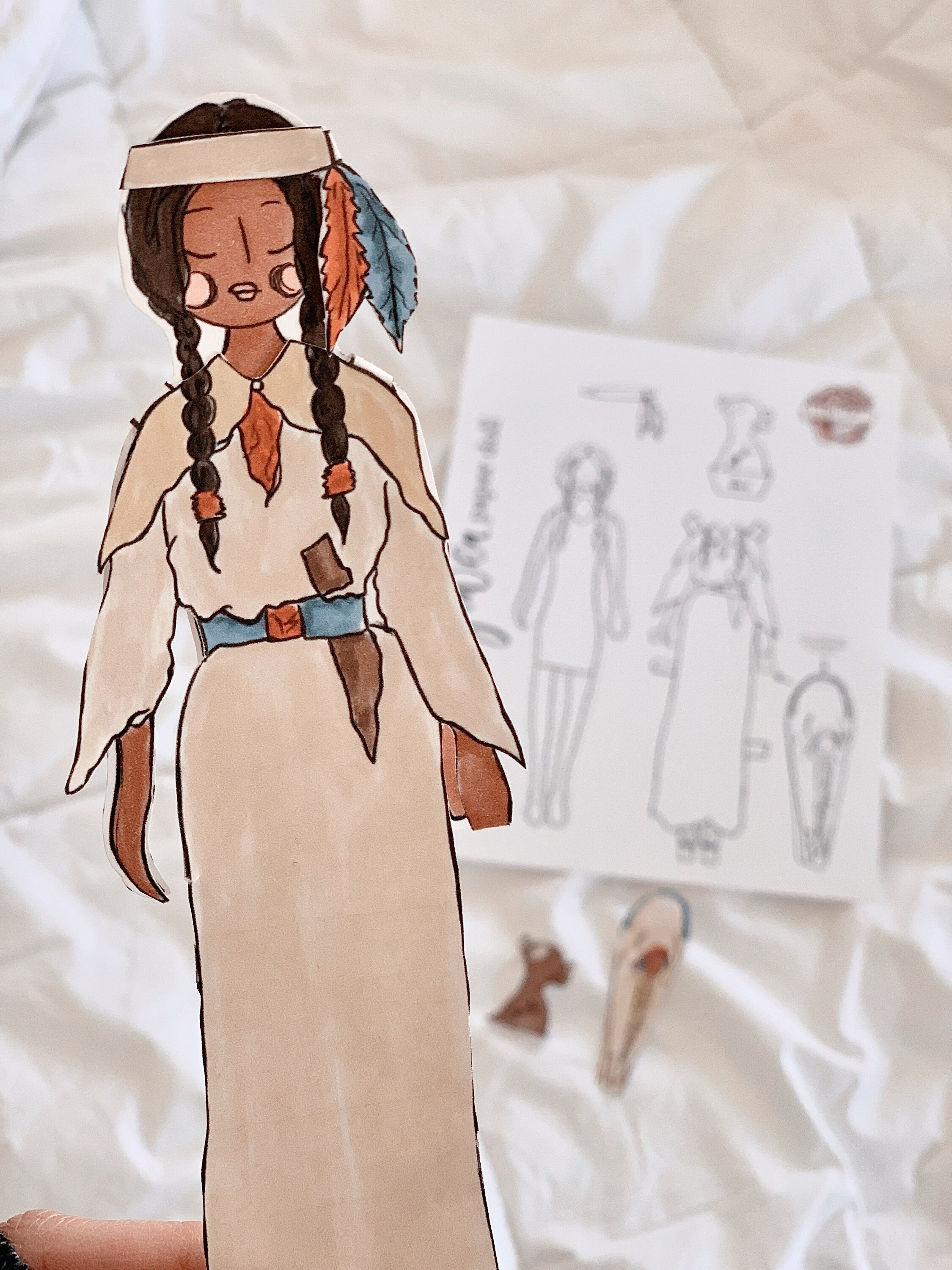 Sacagawea paper doll / DIY historical women paper dolls | Etsy