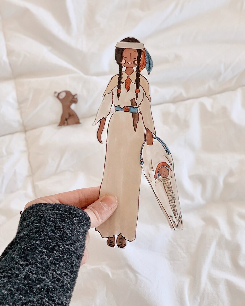 Sacagawea paper doll / DIY historical women paper dolls | Etsy