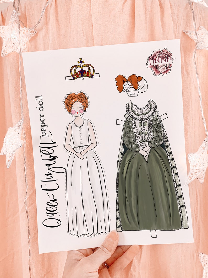 Queen Elizabeth I Paper Doll / DIY Historical Women Paper Dolls - Etsy