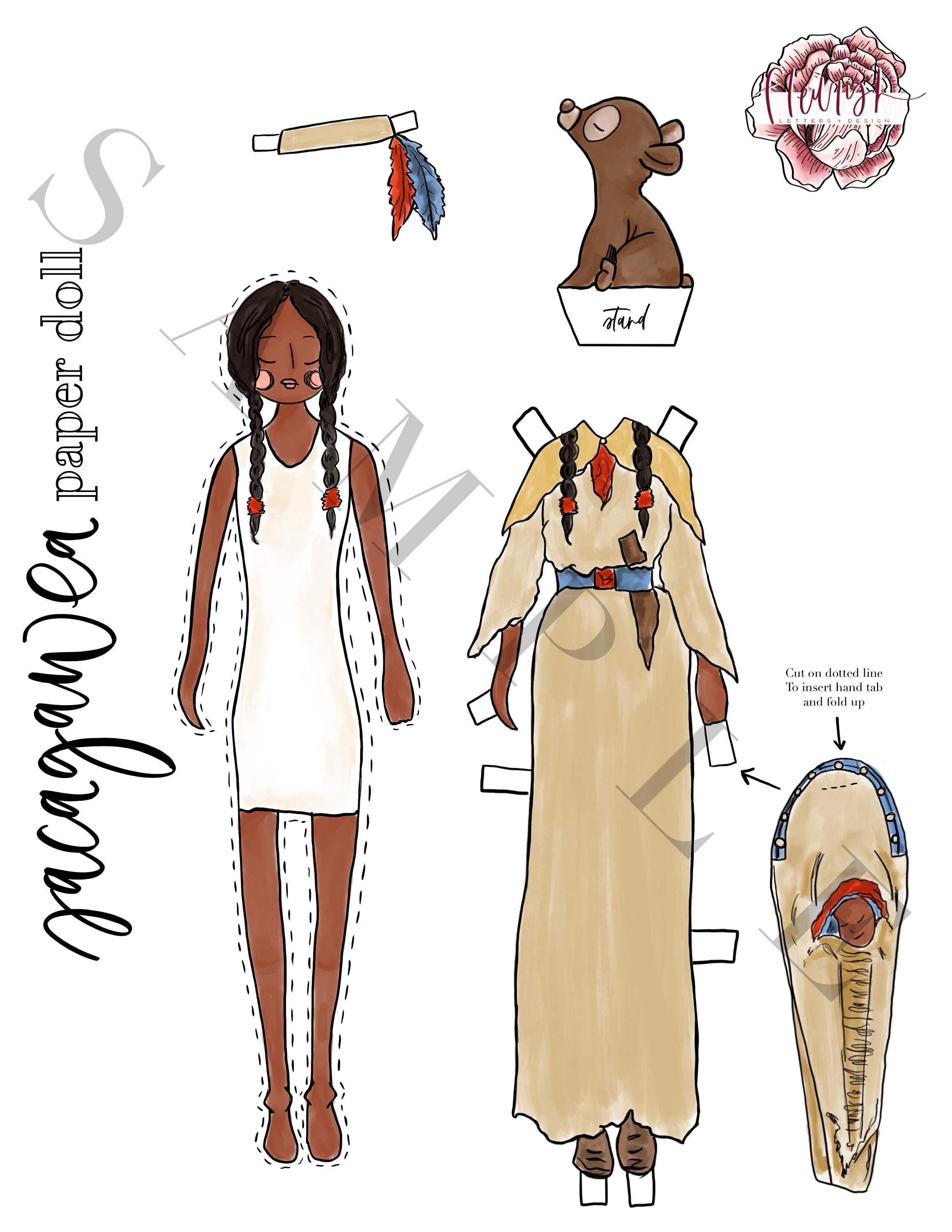 Sacagawea Paper Doll / DIY Historical Women Paper Dolls - Etsy