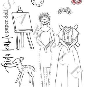 Frida Kahlo Paper Doll / DIY Historical Women Paper Dolls - Etsy