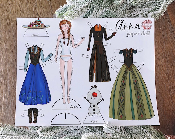 Anna Paper Doll / Frozen / Anna Frozen / Frozen 2 / Olaf - Etsy