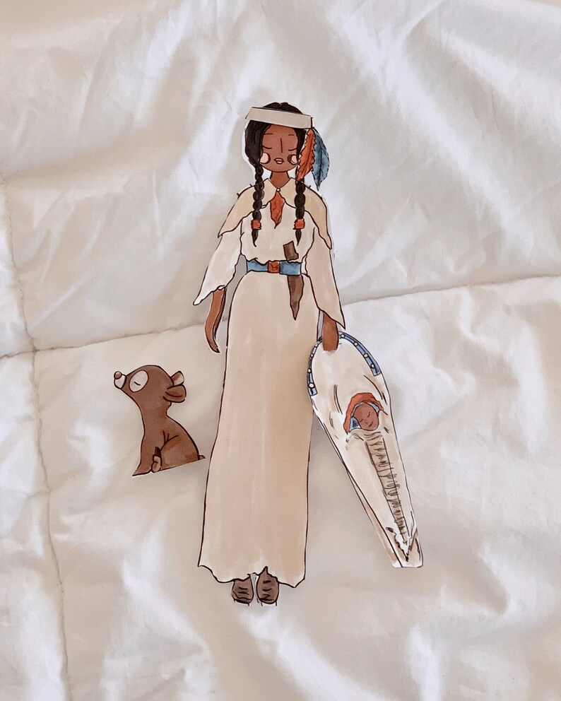Sacagawea paper doll / DIY historical women paper dolls | Etsy
