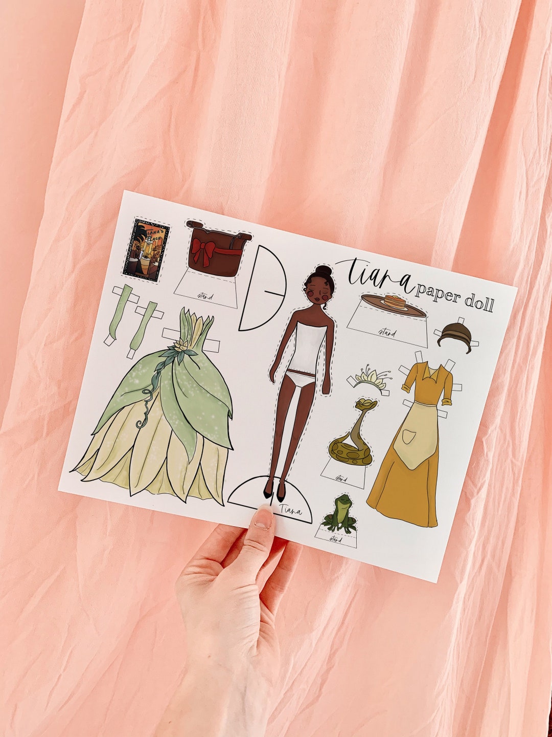 Tiana Paper Doll, Princess and the Frog, New Orleans, Bayou - Etsy