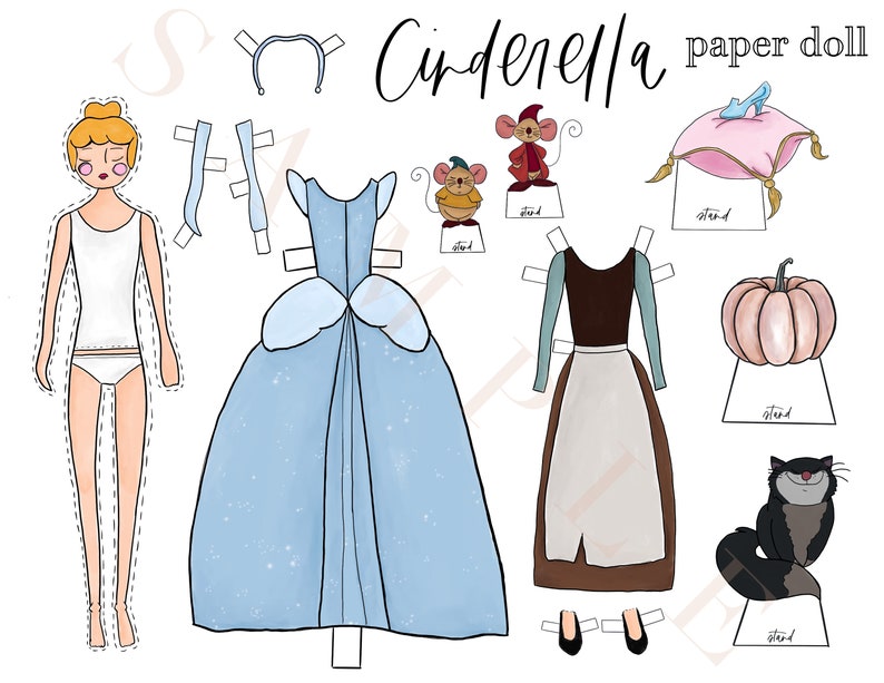Cinderella Paper Doll Clothes