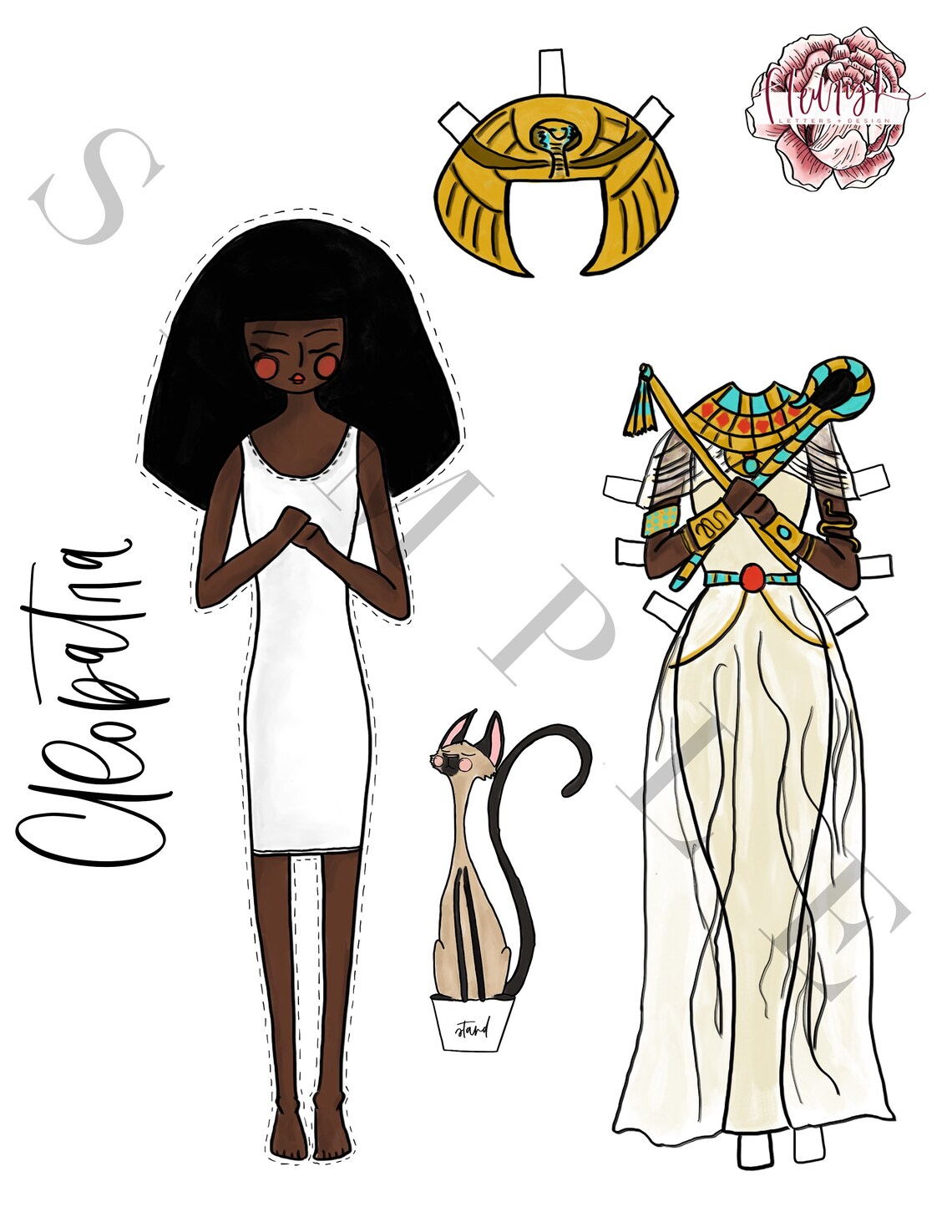 Cleopatra Paper Doll / DIY Historical Women Paper Dolls - Etsy