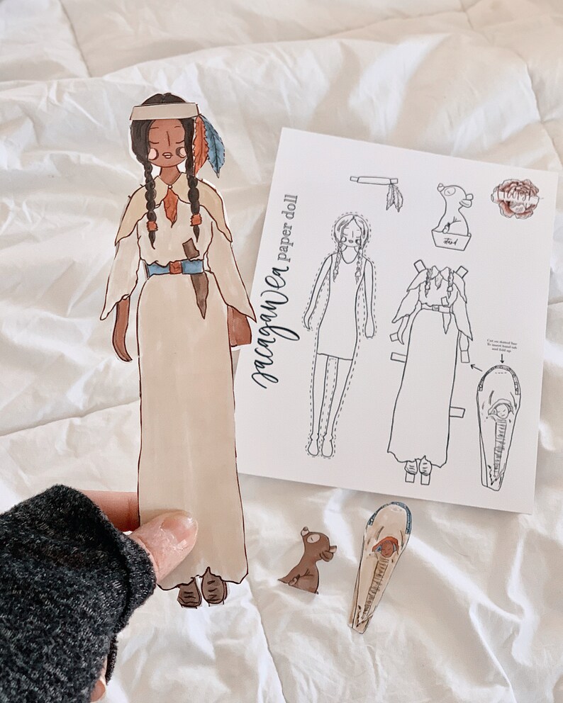 Sacagawea paper doll / DIY historical women paper dolls | Etsy