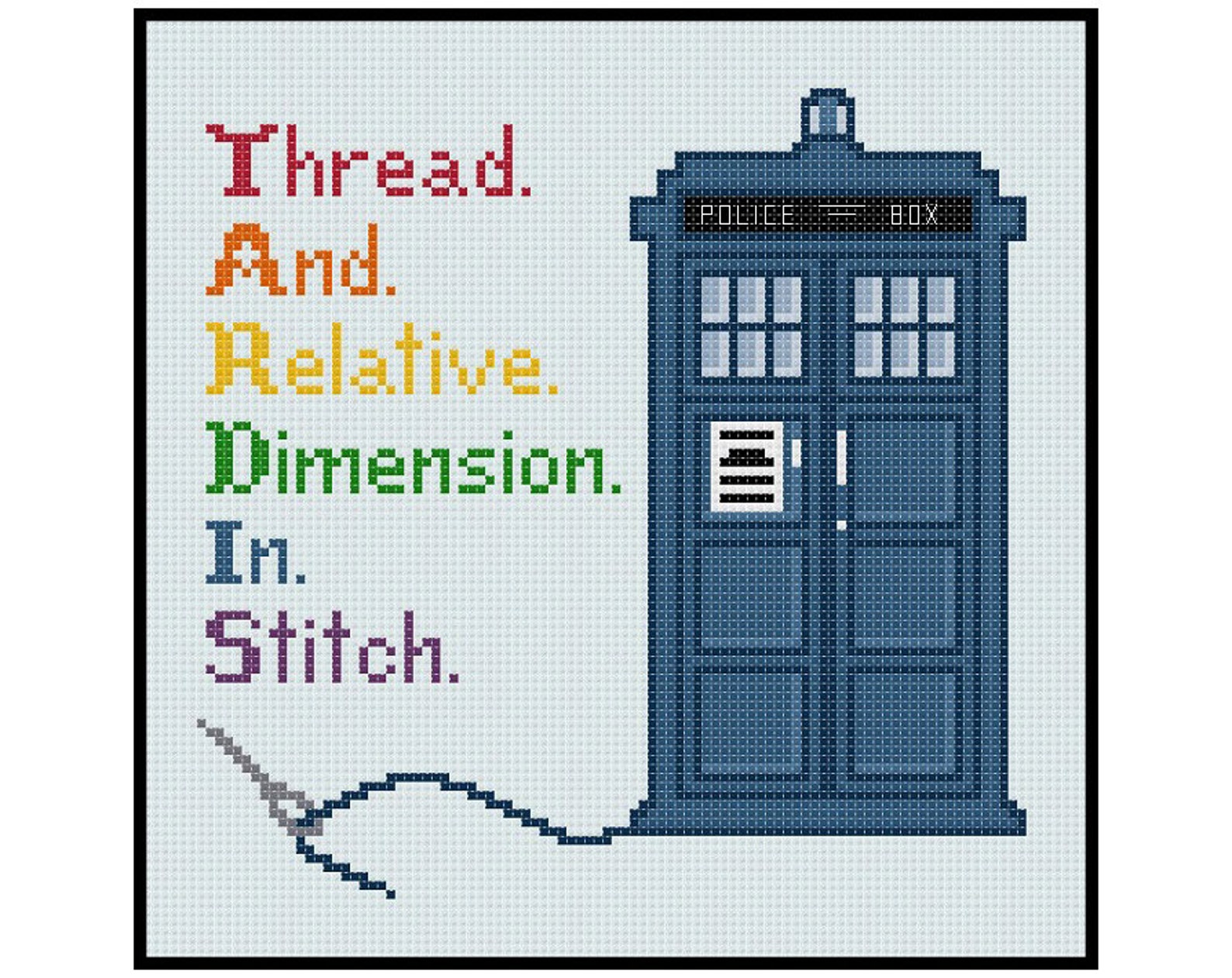 Doctor Who TARDIS in Stitch - Cross Stitch PDF Pattern Instant Download ...