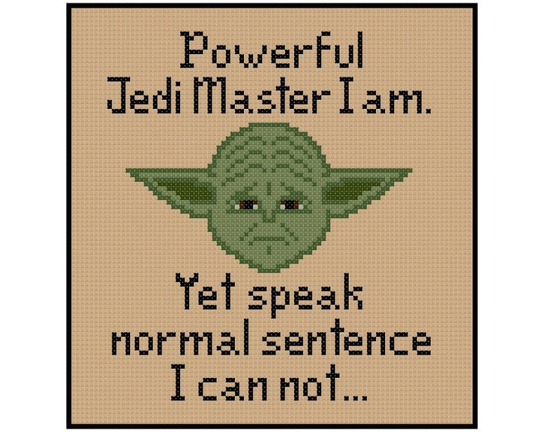Star Wars Yoda Speak Cross Stitch PDF Pattern Instant - Etsy