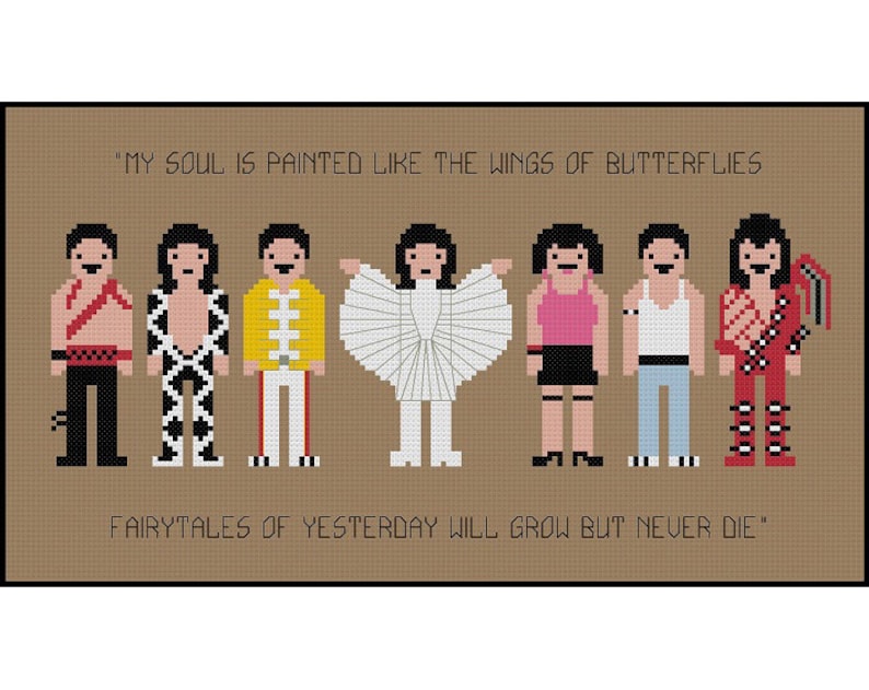 Freddie Mercury Queen Pixel People- Cross Stitch PDF Pattern Instant ...