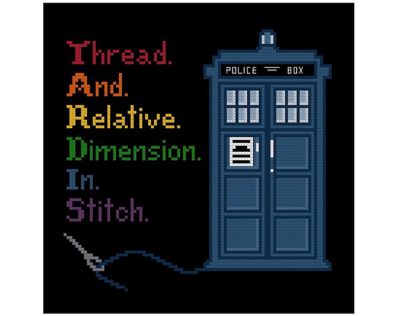 Doctor Who TARDIS in Stitch - Cross Stitch PDF Pattern Instant Download ...