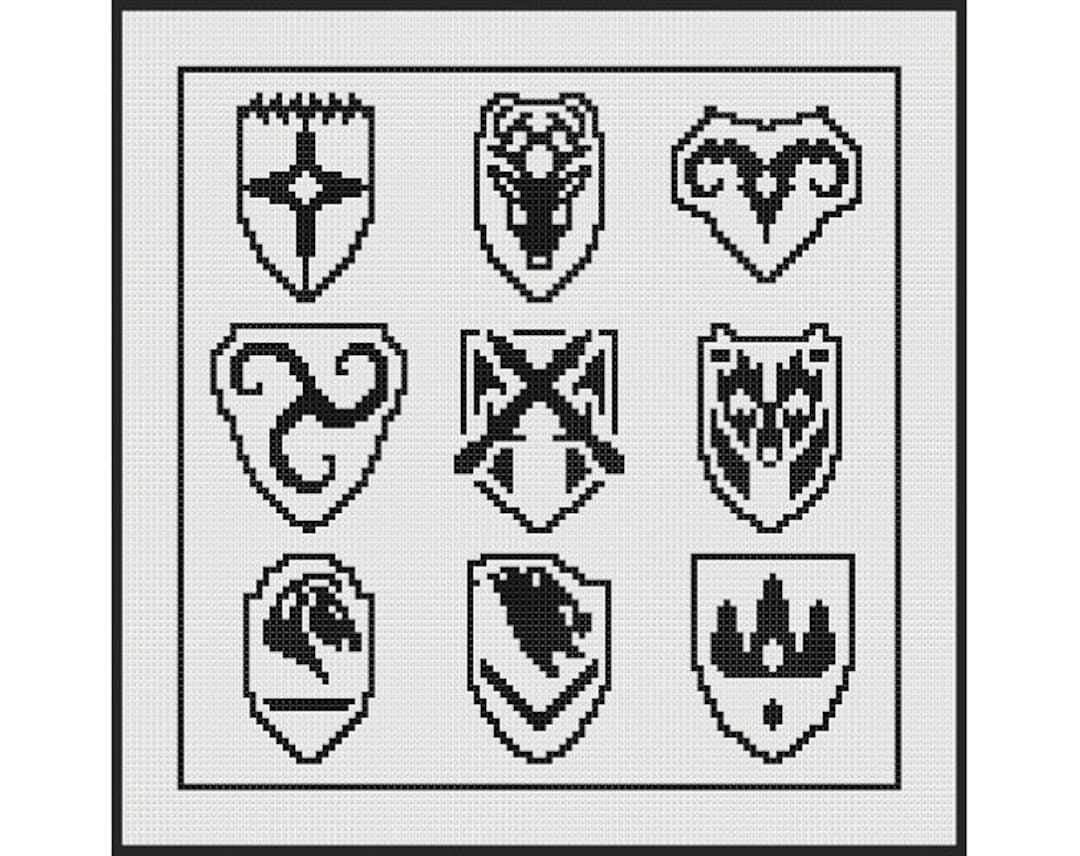 Skyrim Cities Video Game - Cross Stitch PDF Pattern Instant Download - Etsy