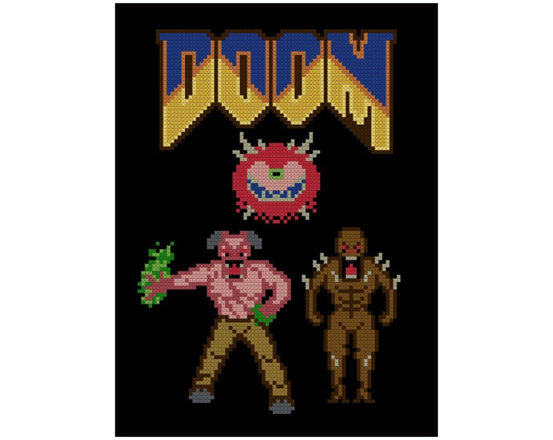 Doom Video Game Classic Cross Stitch PDF Pattern Instant Download - Etsy