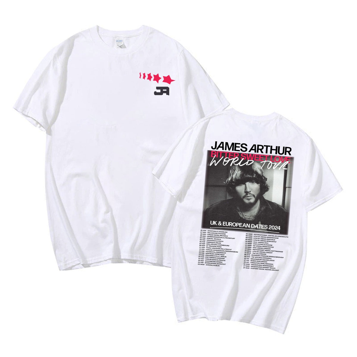 James Arthur Bitter Sweet Love 2024 World Tour Shirt, James Arthur Tour ...