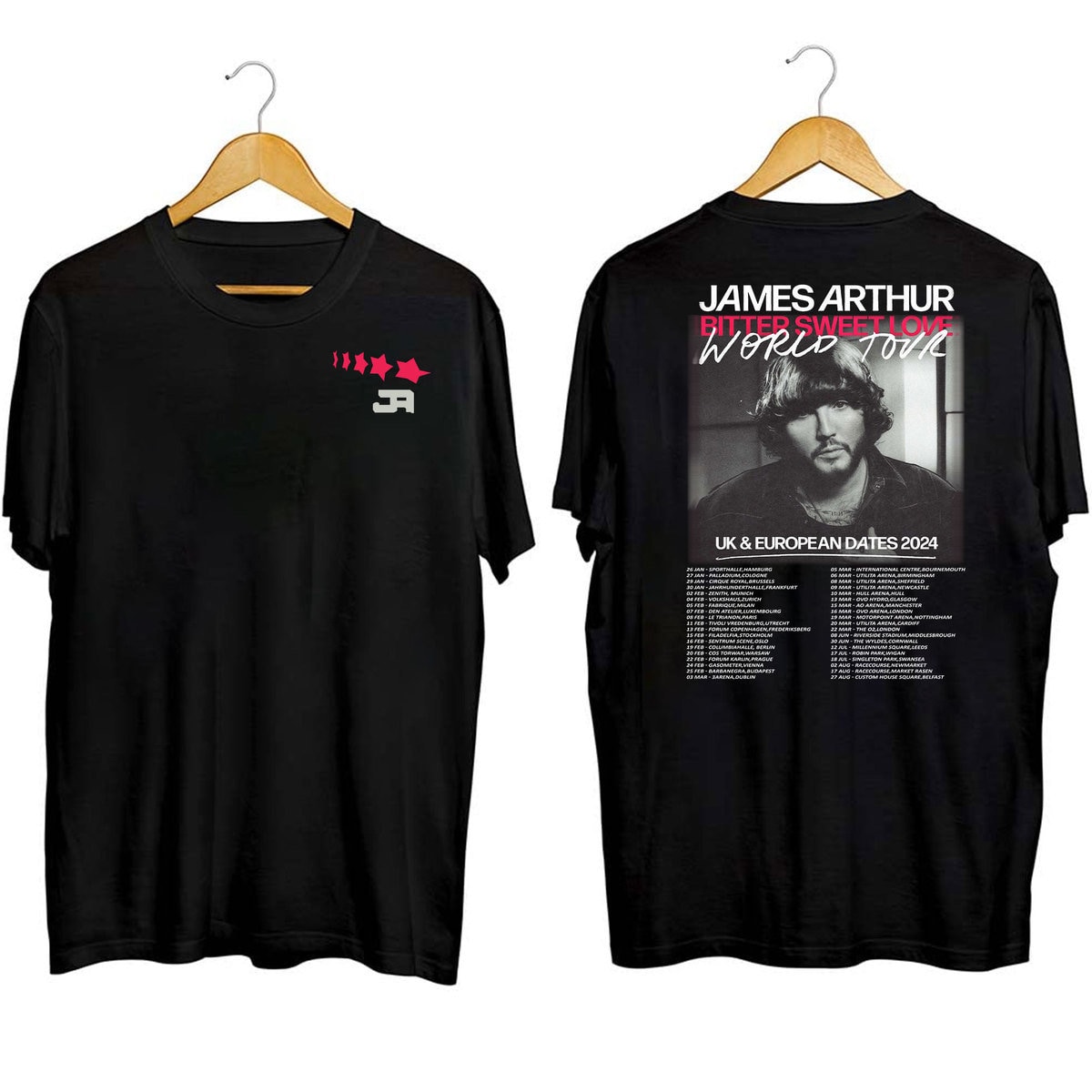 James Arthur Bitter Sweet Love 2024 World Tour Shirt, James Arthur Tour ...