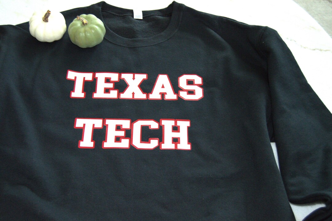 Black TX Tech Sweatshirt With Red and Black and White Letterin - Etsy