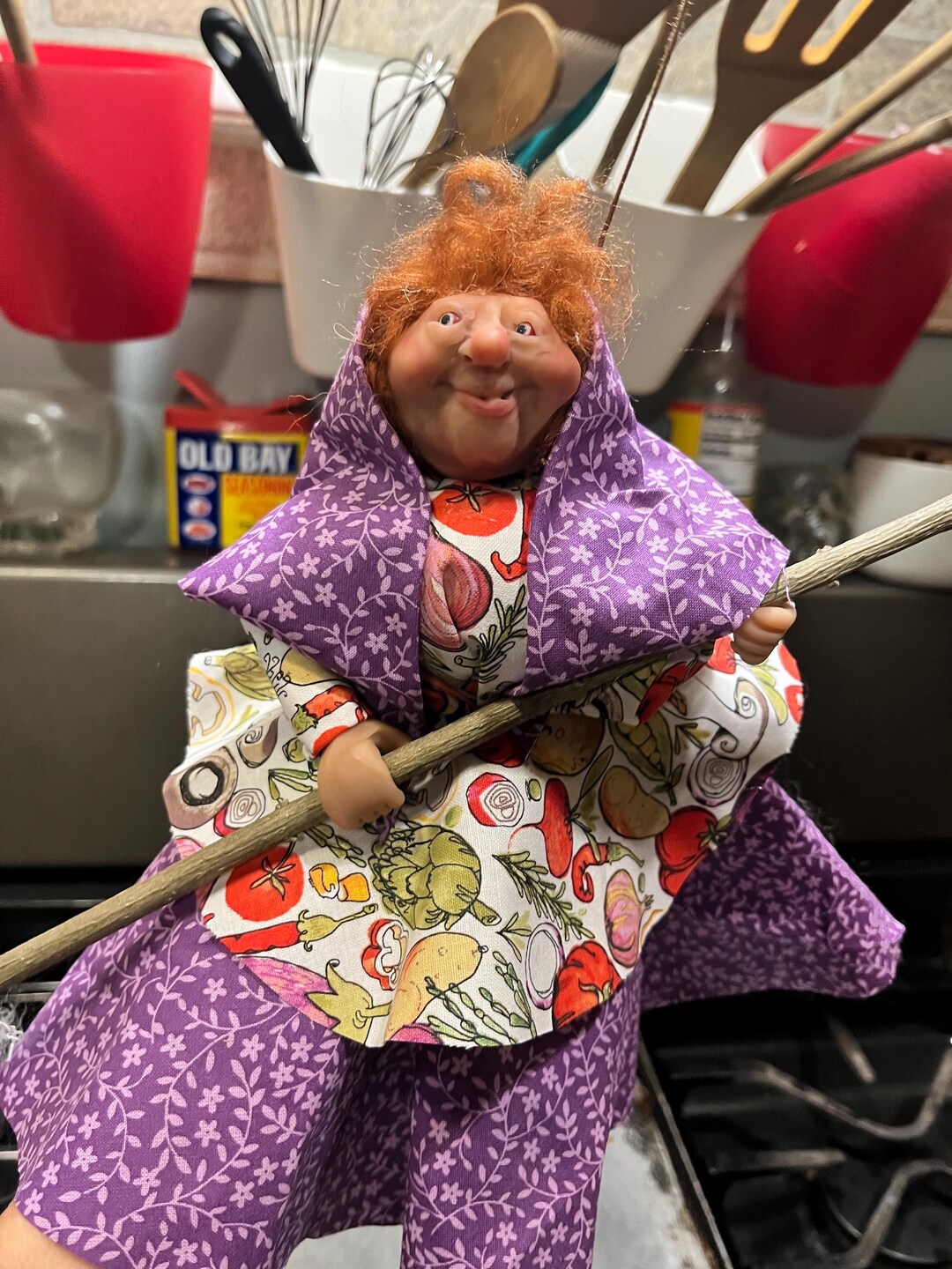 Sally the Handmade Kitchen Witch Doll - Etsy