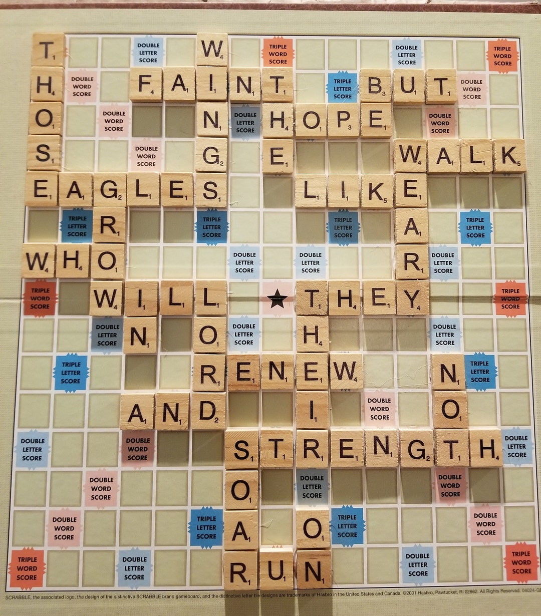 Custom Scrabble Board Scripture Verse Isaiah 40:31 - Etsy