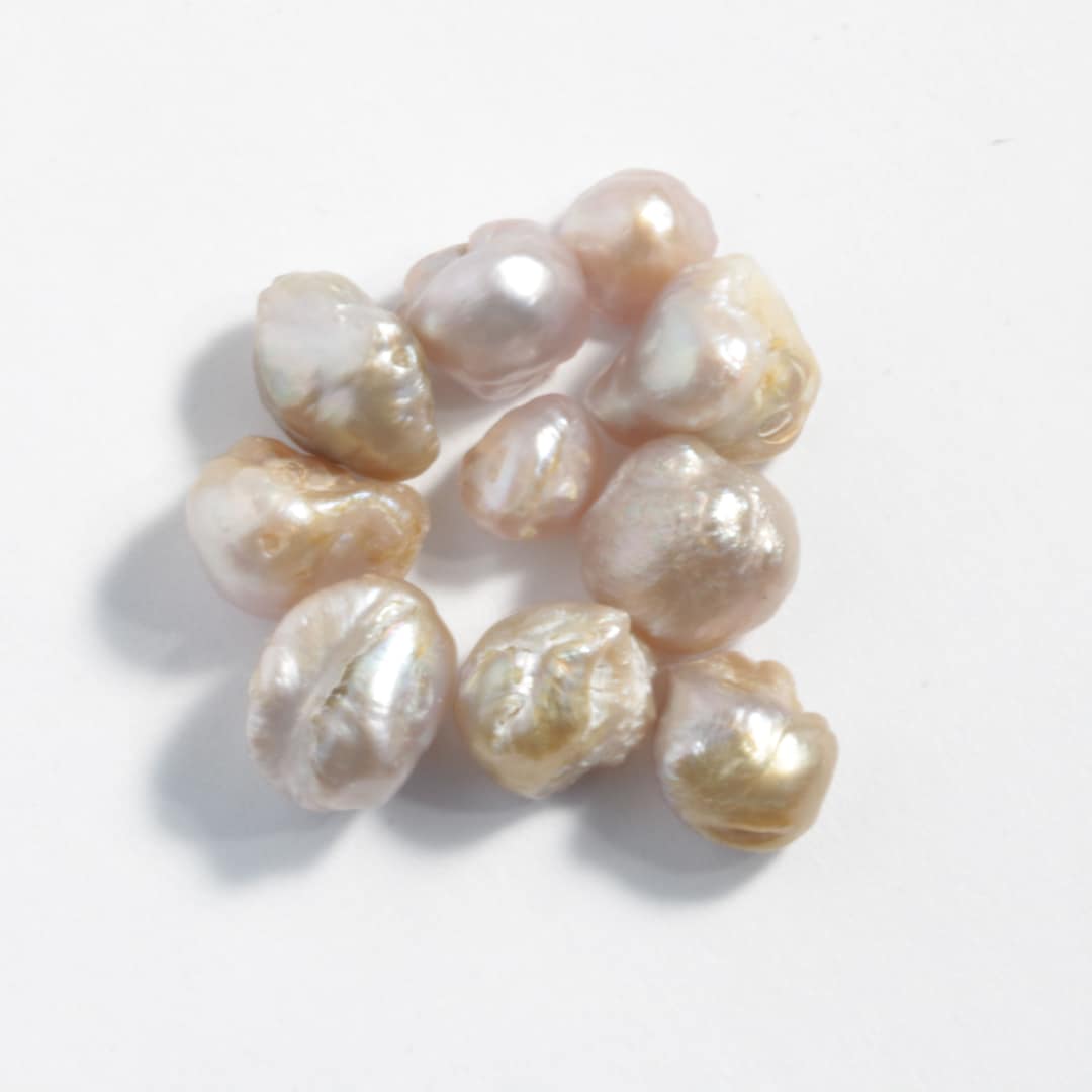 10 Natural Freshwater River Pearls. 17cts Total. Rare Loose All Natural ...