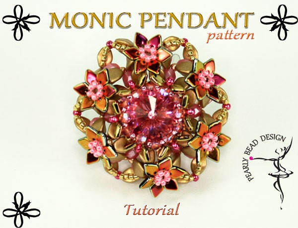 MONIC PENDANT Pattern Tutorial With Pinch and Dragon Scale Beads - Etsy