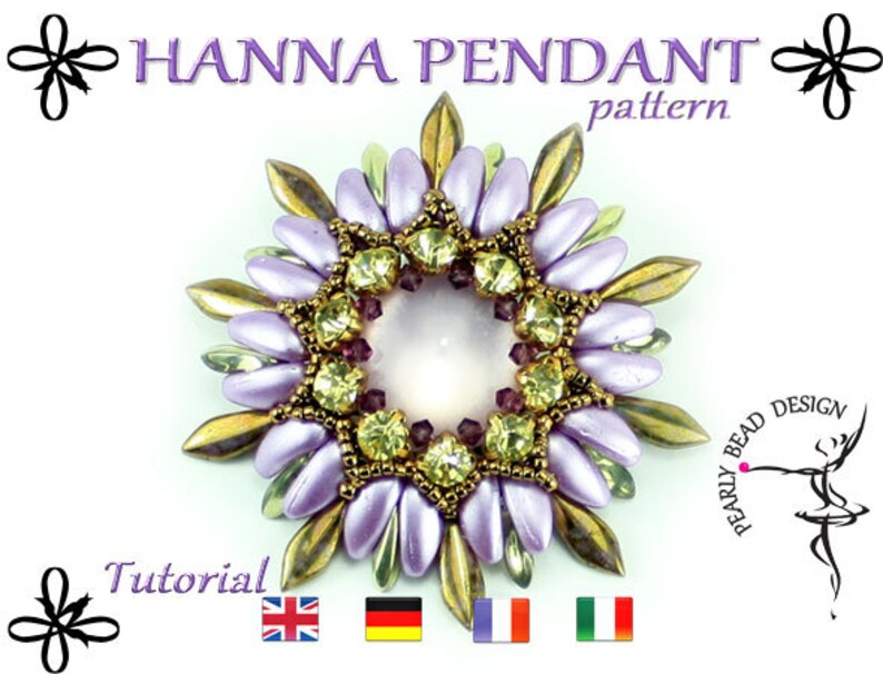 HANNA Pendant Pattern With Chilli Beads and Daggers DIY Tutorial - Etsy