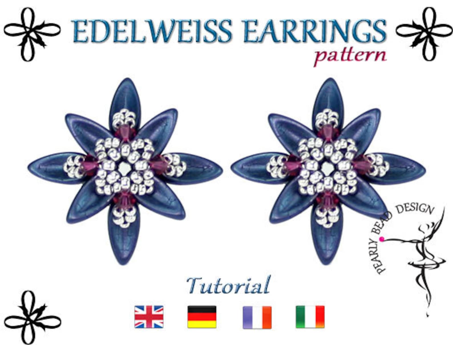 EDELWEISS Earrings Pattern With Chilli Beads DIY Tutorial - Etsy