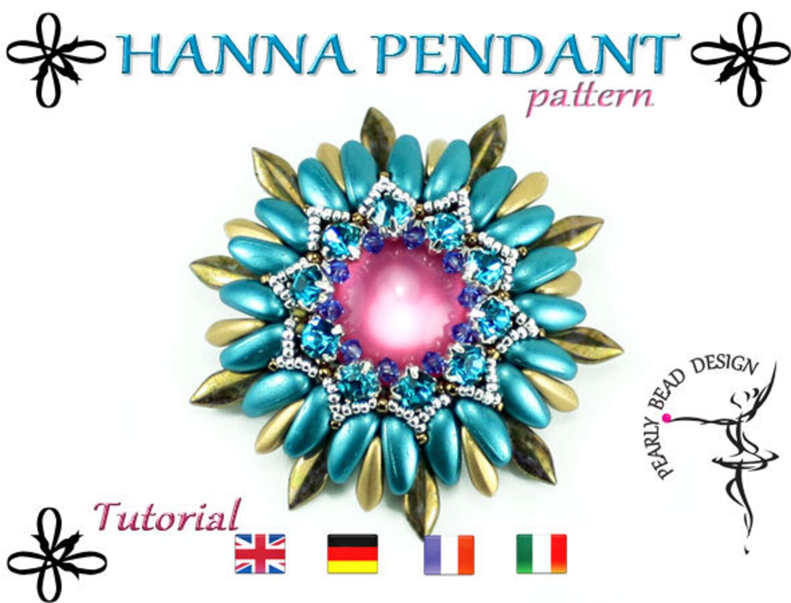 HANNA Pendant Pattern With Chilli Beads and Daggers DIY Tutorial - Etsy