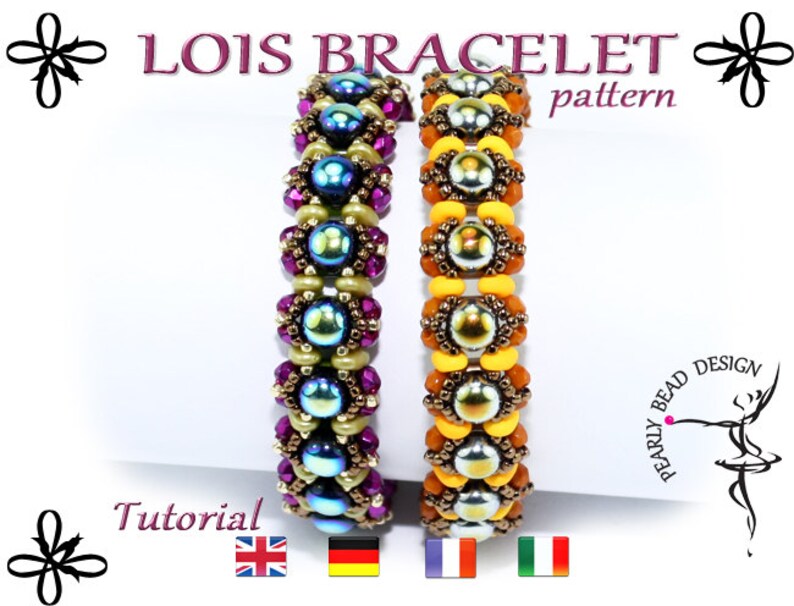 LOIS Bracelet Pattern With Double Hole Cabochon DIY Tutorial - Etsy