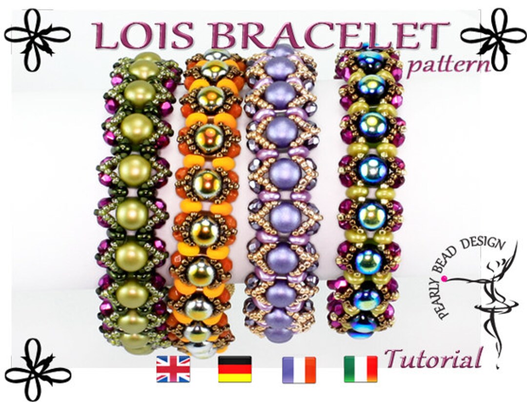 LOIS Bracelet Pattern With Double Hole Cabochon DIY Tutorial - Etsy