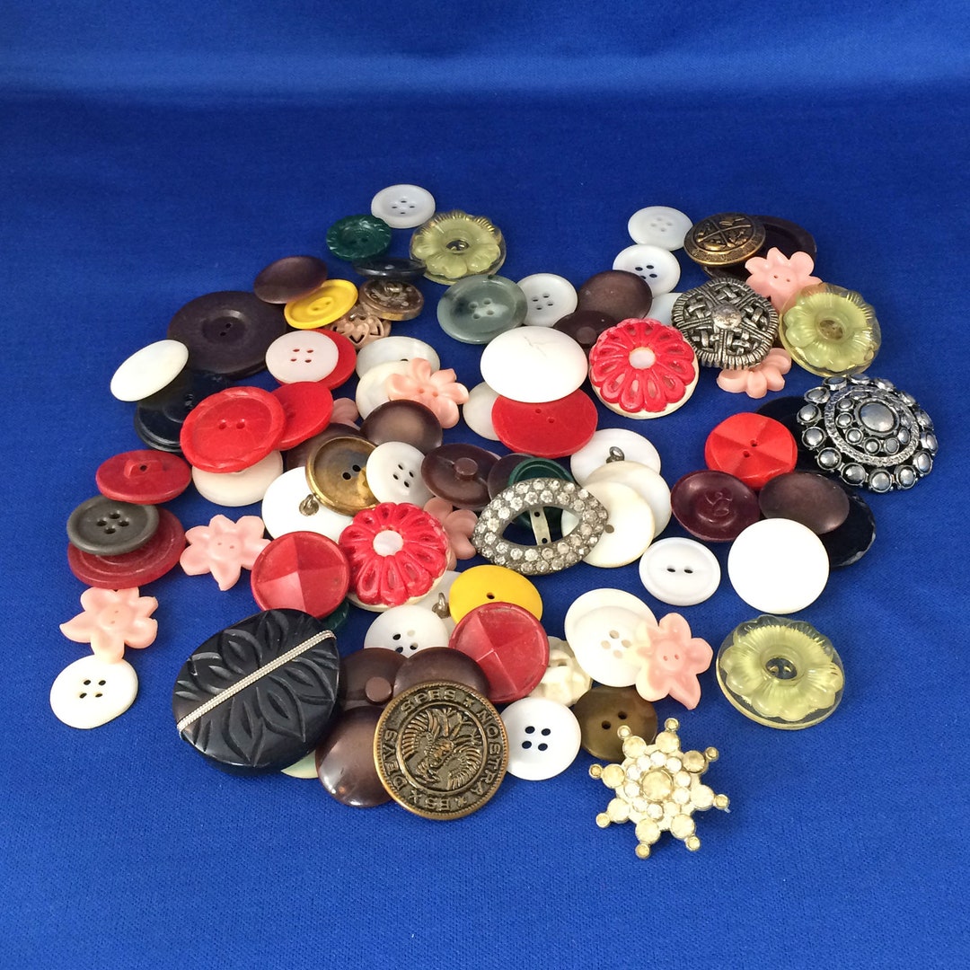 Vintage Buttons Mixed Lot 85 Pc - Etsy