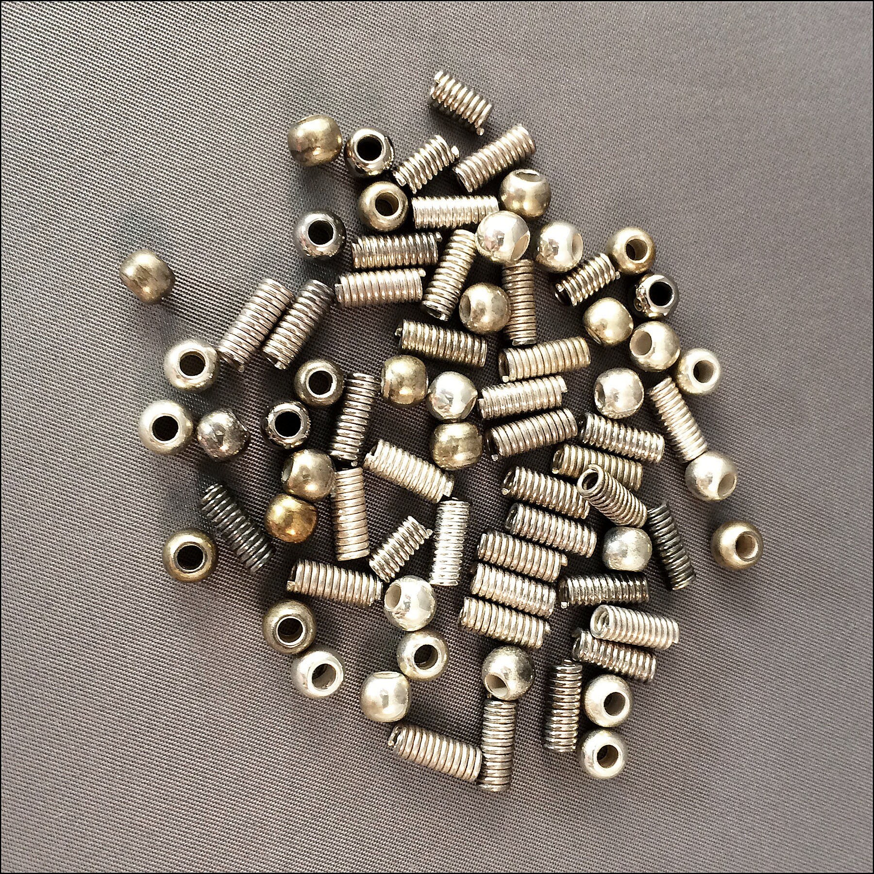 Jewelry Spacers 76 Pc Assorted Silvertone Beads and Tubes - Etsy