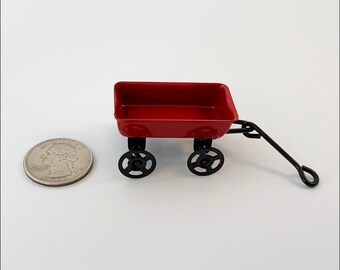 Red Wagon Miniature Dollhouse Wagon Miniature Metal Wagon - Etsy