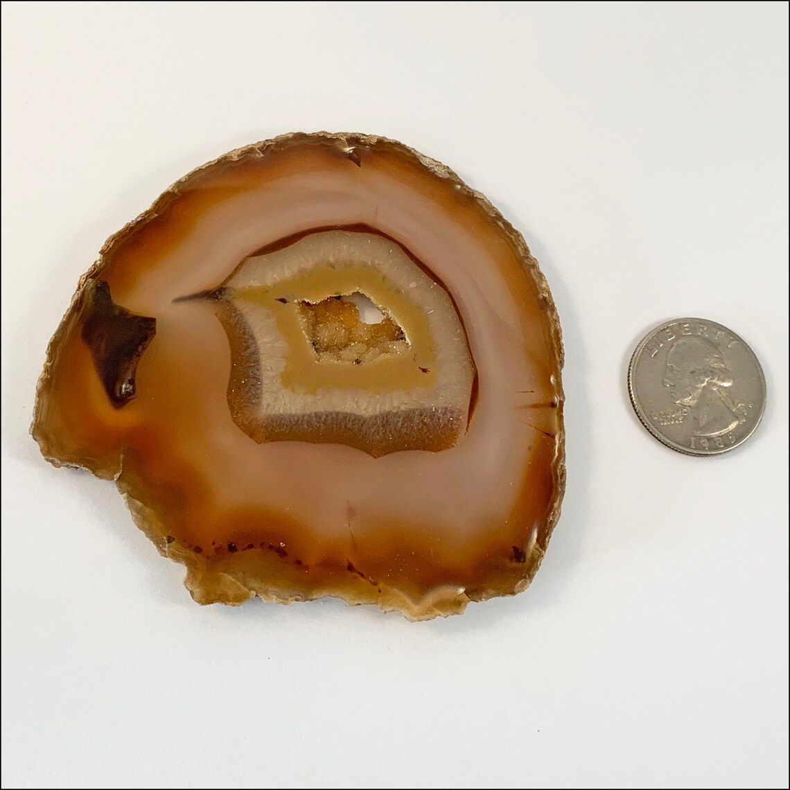 Geode Agate Slice 70g Rusty Orange - Etsy