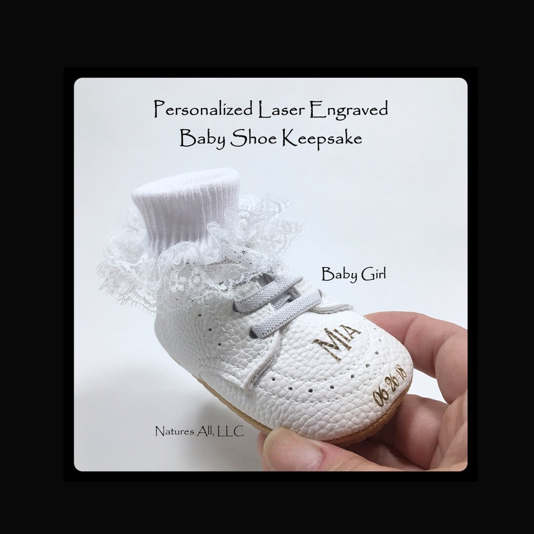 Personalized Baby Shoe, Laser Engraved Baby Girl Shoe, Baby's Name and ...