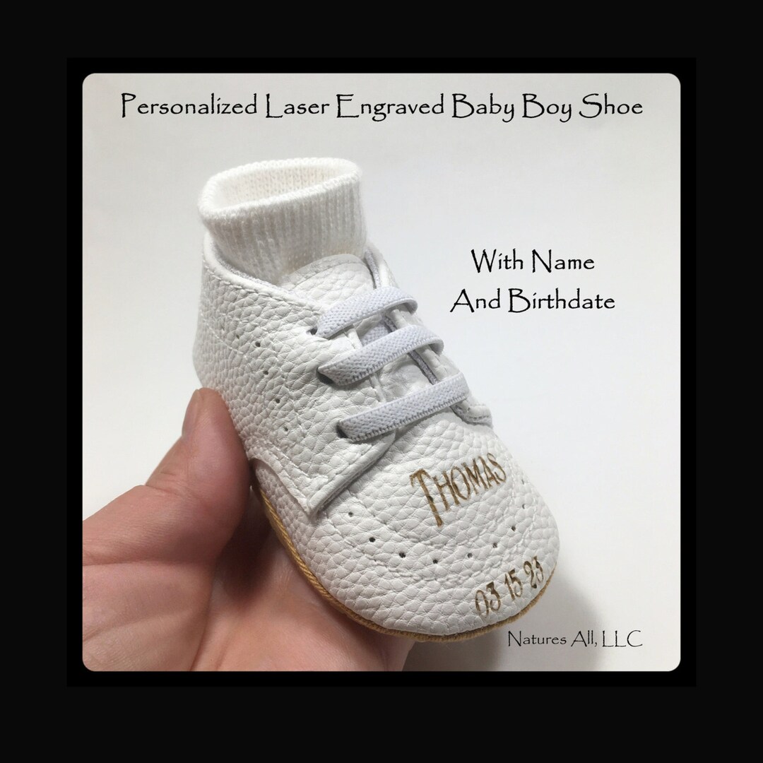 Personalized Baby Shoe, Laser Engraved Baby Boy Shoe, Baby's Name and ...