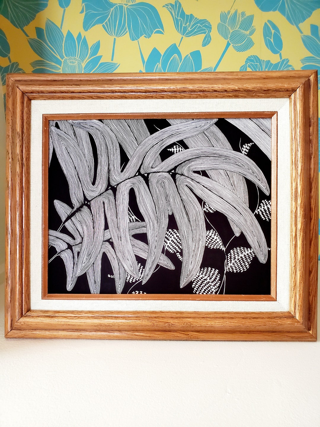 Blue Fern Illustration Print | Ink Drawing | 5x7, 8x10 | 60lb Matte ...