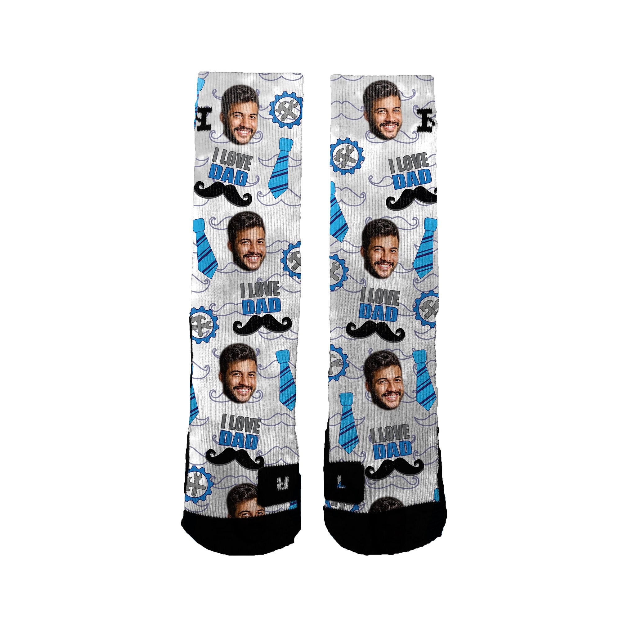 Custom Mustache Dad Socks custom Photo Socks Custom Socks | Etsy