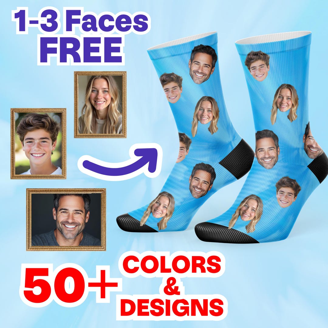 Custom Printed Socks - Custom Face Sock, Custom Photo Socks ...