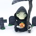 The Grim Reaper, Creepy Cute, Polymer Clay Figure, Halloween Gift - Etsy