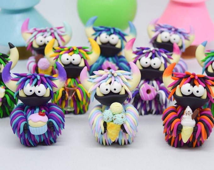 Yellow Monster Clay Cartoon Figure Sculpture Collectable Model - Etsy