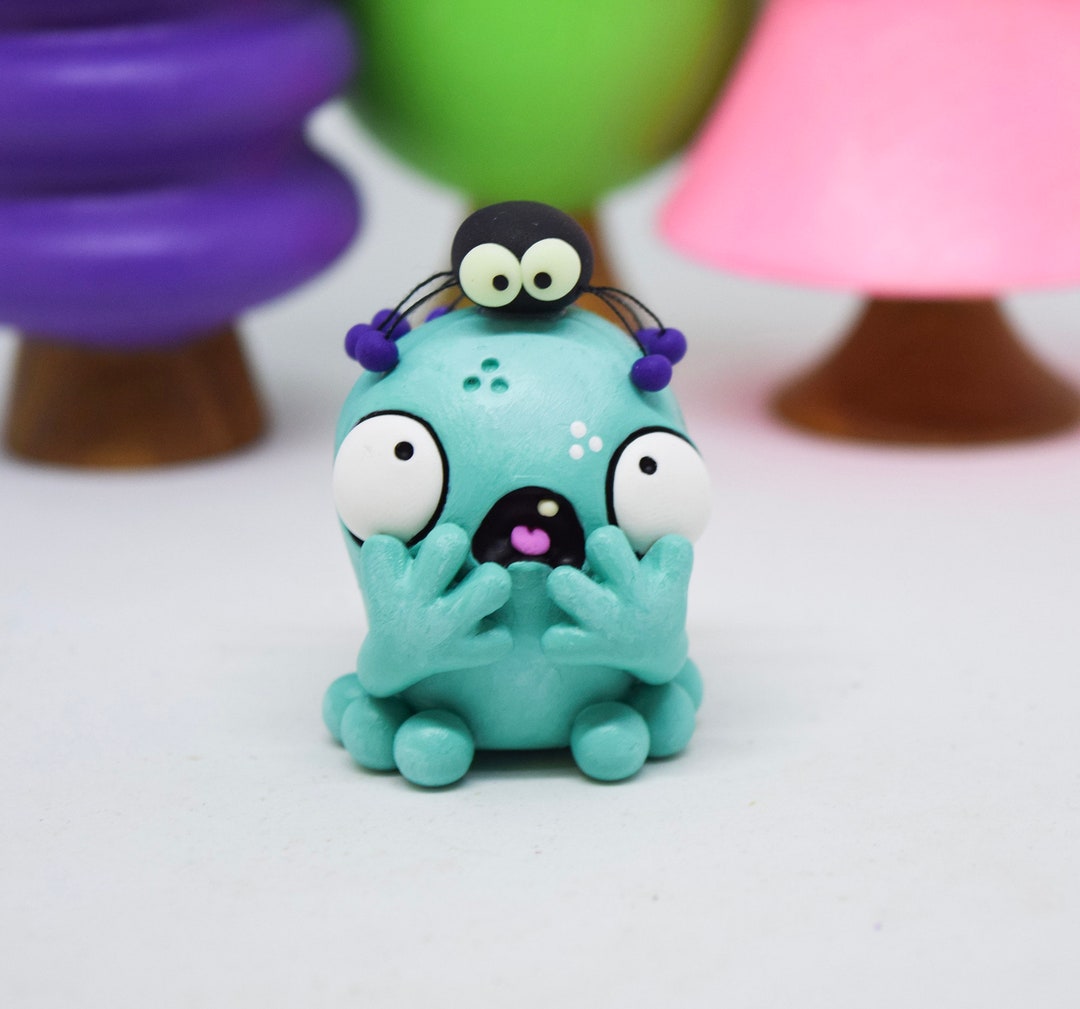 Gubbin & His Spider Friend, Shelf Figurine, Monster Figure, Desk Buddy ...