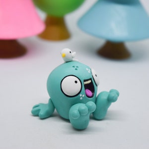 Cute Monster Shelf Ornament, Bright Shelf Art, Monster and Bird Figure ...