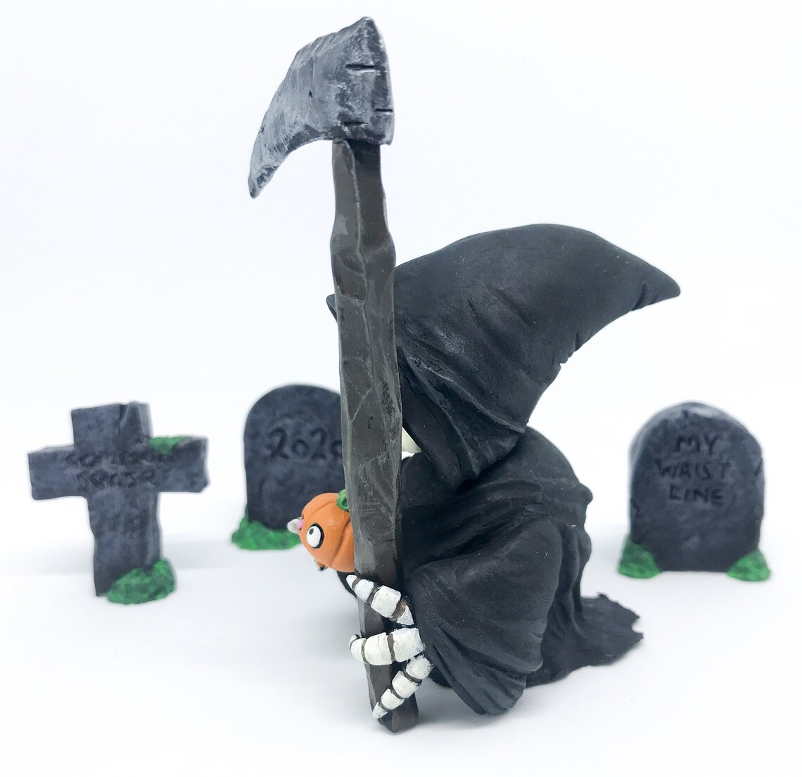 The Grim Reaper Creepy Cute Polymer Clay Figure Halloween | Etsy