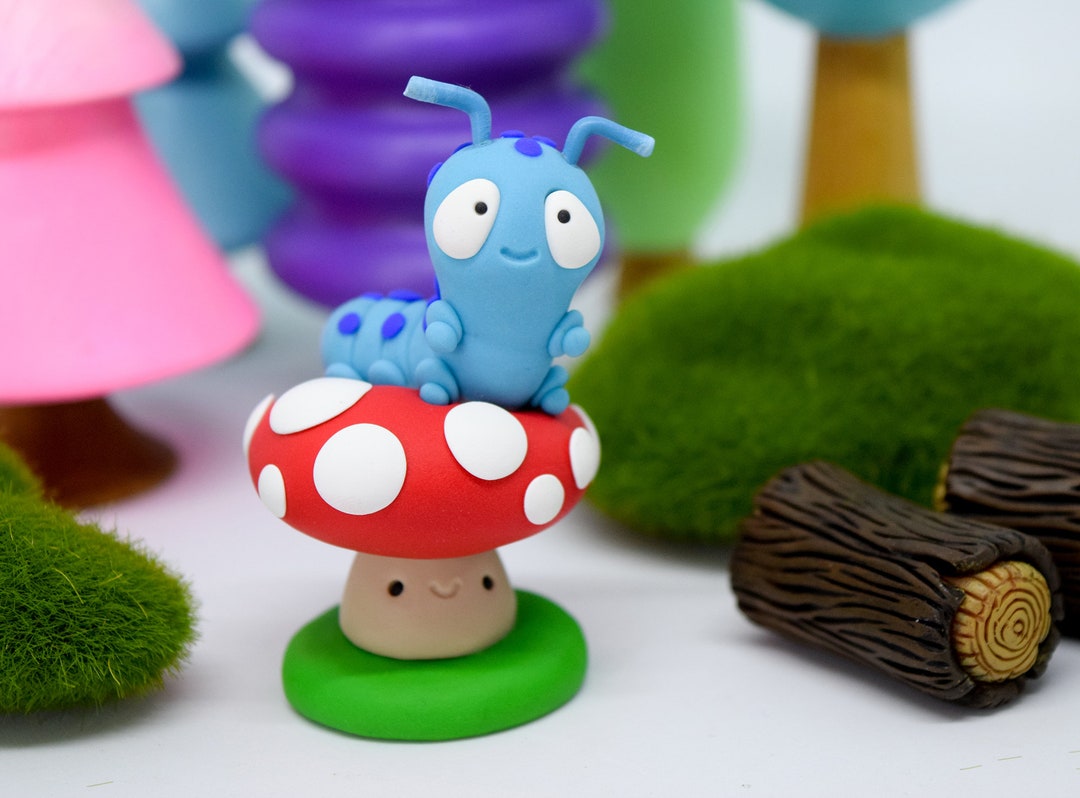 Oruga azul en champiñón Absolem figura de Alicia en el país - Etsy España
