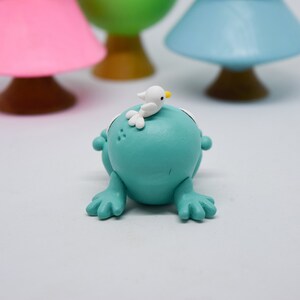 Cute Monster Shelf Ornament, Bright Shelf Art, Monster and Bird Figure ...