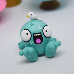 Cute Monster Shelf Ornament, Bright Shelf Art, Monster and Bird Figure ...
