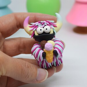 Monster Shelf Ornament, Monster With Ice Cream, Desk Buddy, Gift for ...