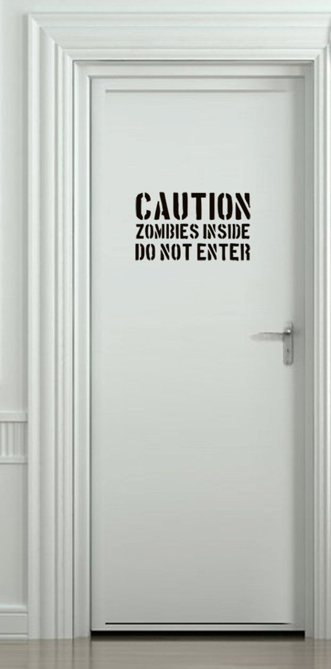 Caution Zombies Inside Do Not Enter Door Car Bumper Vehicle Stickers ...